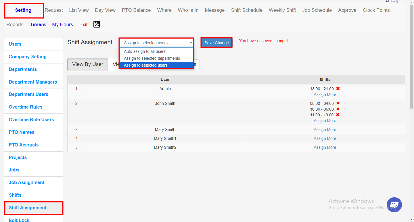 How to Add/Assign Shifts